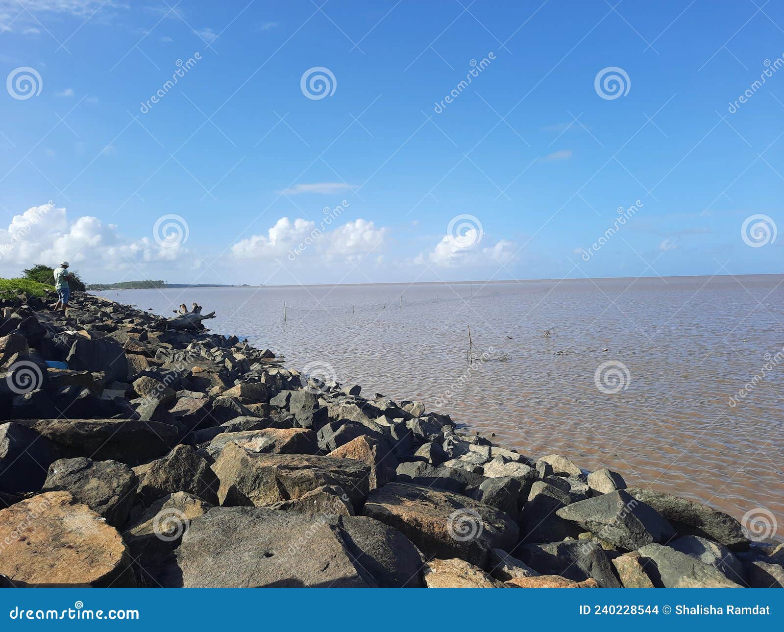 Rocks Water Seawall Beautiful Stock Photo - Image of rocks, water ...