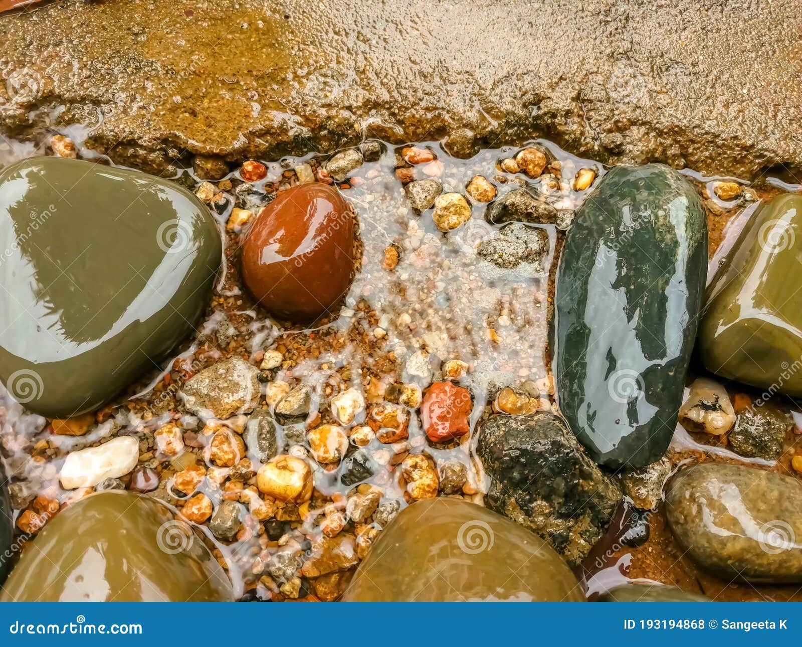 Rocks Wethering Process in Water.smooth Rocks Formation Stock Photo ...