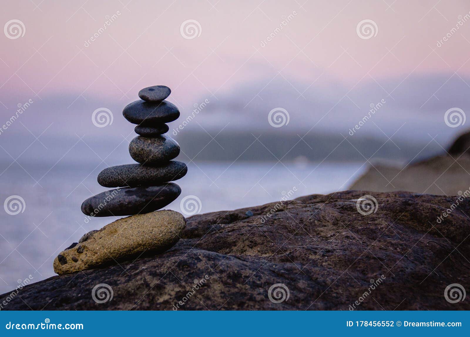Rockstack at sunset stock photo. Image of rocks, rockstack - 178456552