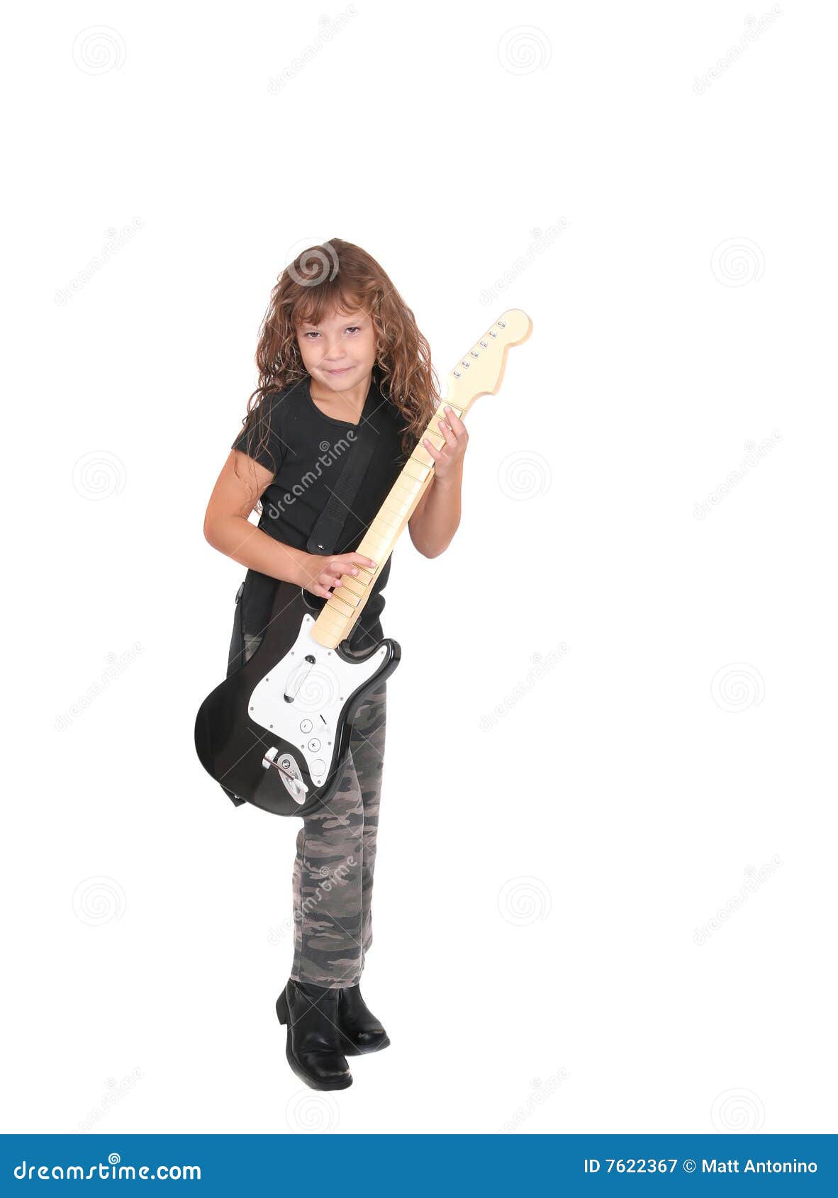 Rockstar girl stock image. Image of youth, shirt, full - 7622367