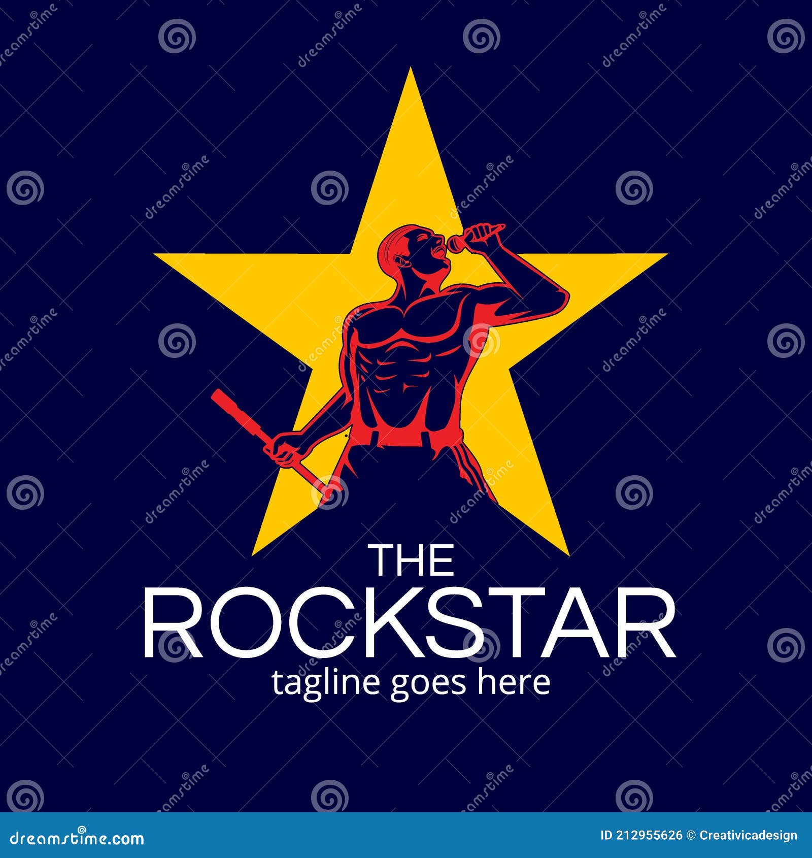 Rockstar Man Symbol Vector Illustration Version 2 Stock Vector ...