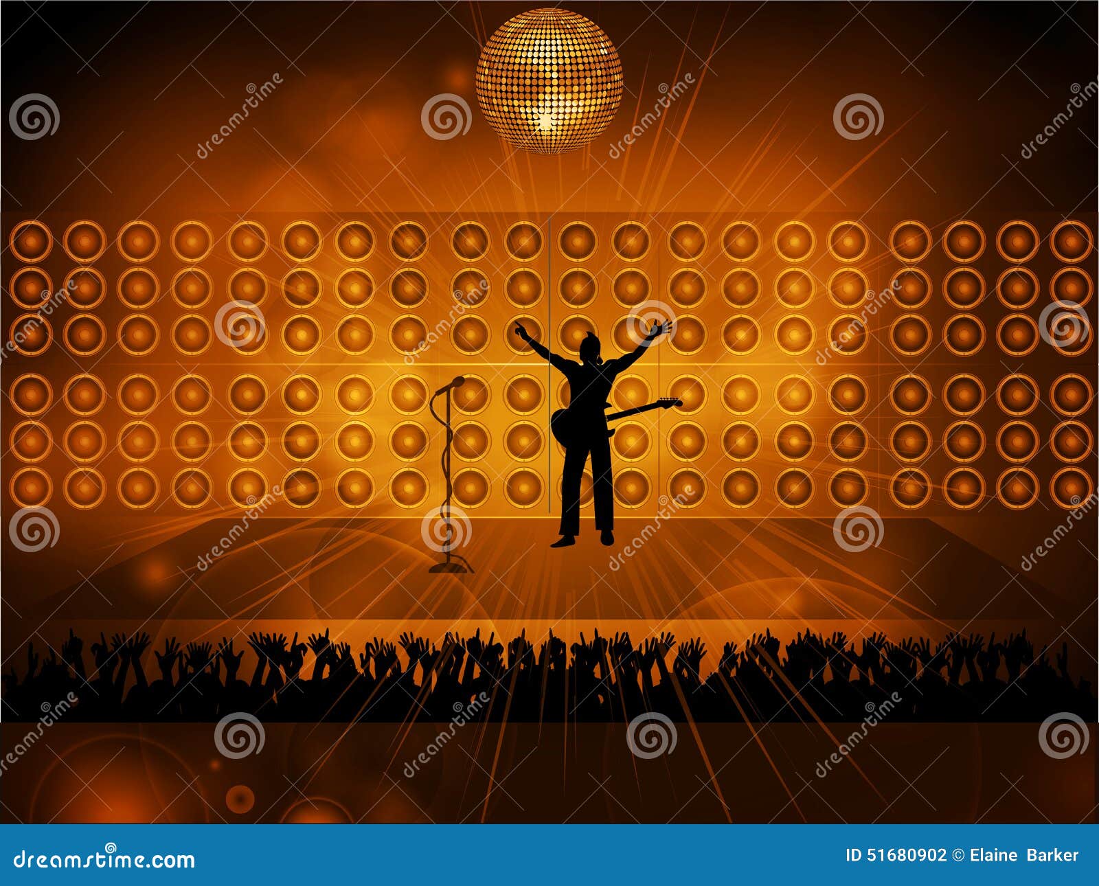 Rockstar on stage stock vector. Illustration of singer - 51680902
