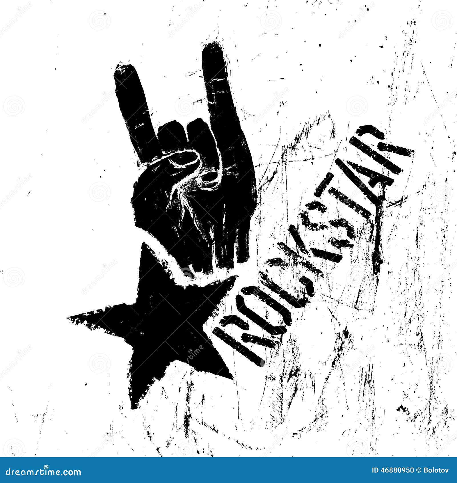 Rockstar Symbol with Sign of the Horns Gesture Stock Vector ...