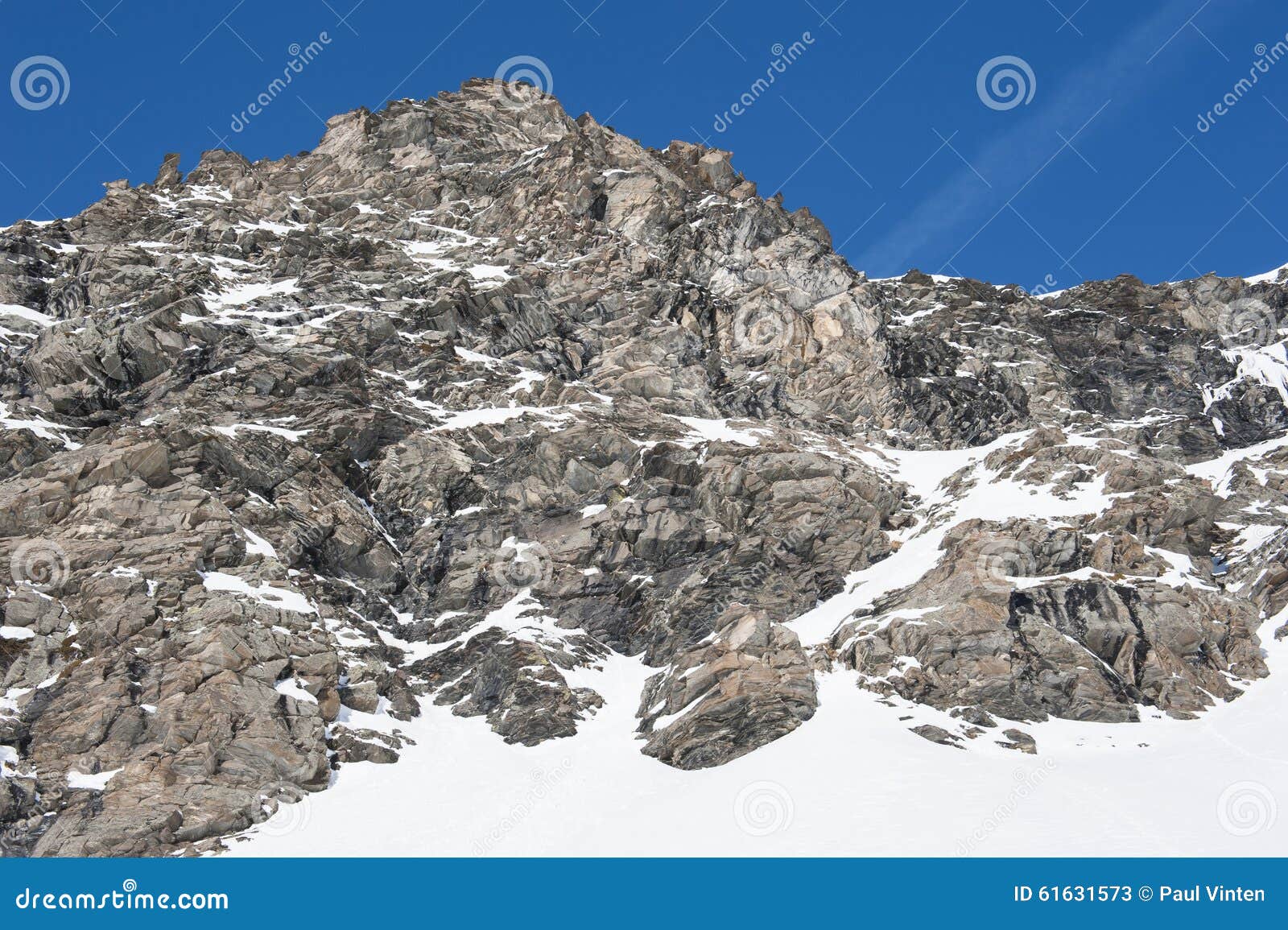 Rocky Alpine Mountainside in Winter Stock Image - Image of alpine, peak ...
