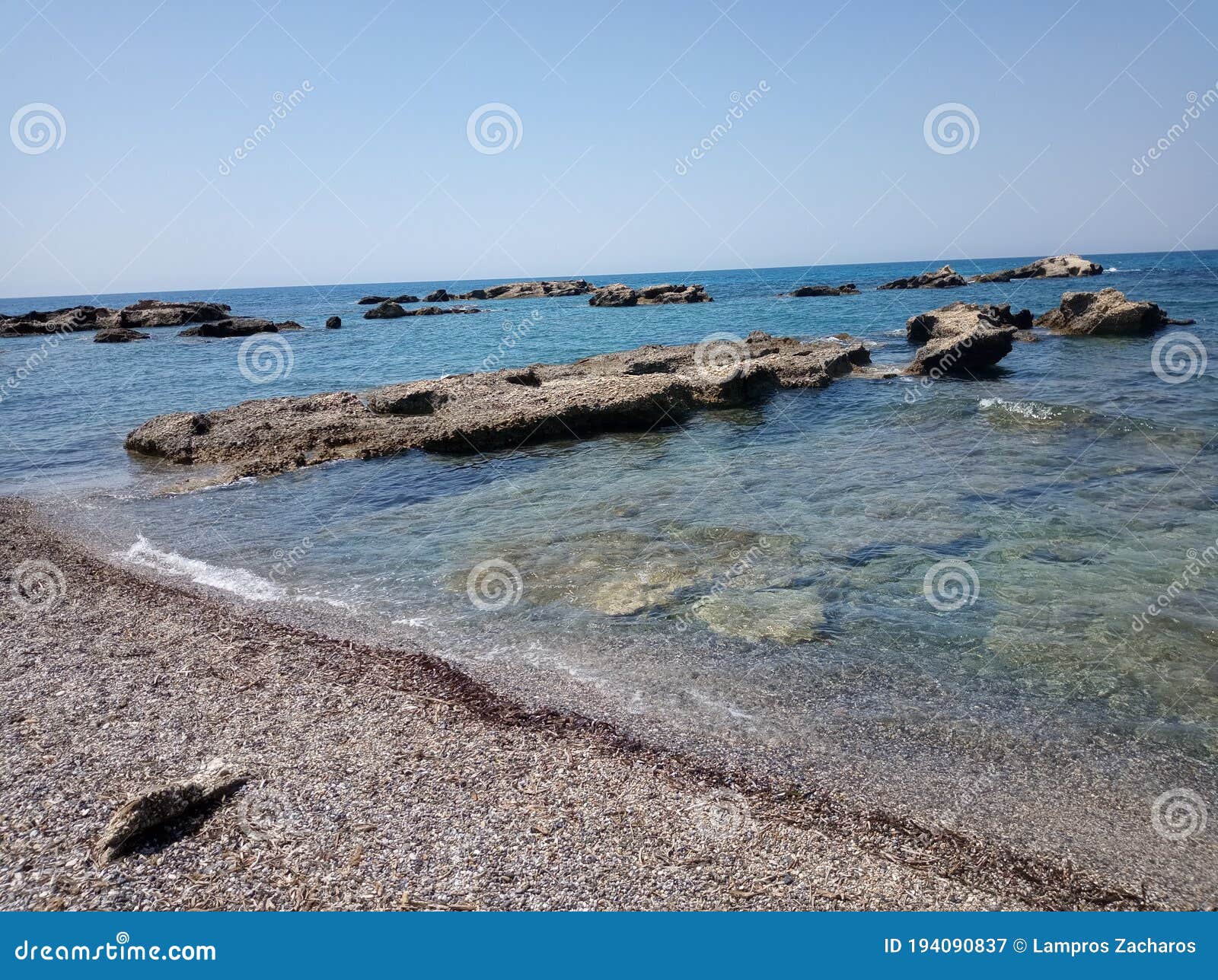Rocky Beach Akra Kastrosykia Greece Stock Image - Image of coast ...
