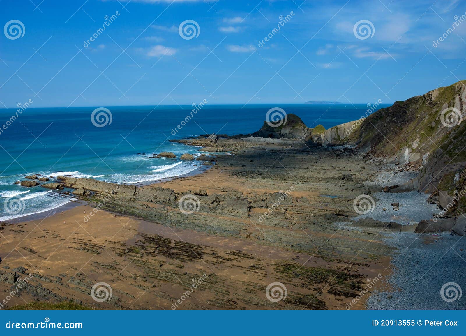 Rocky Beach and Cliffs stock image. Image of blue, cloud - 20913555
