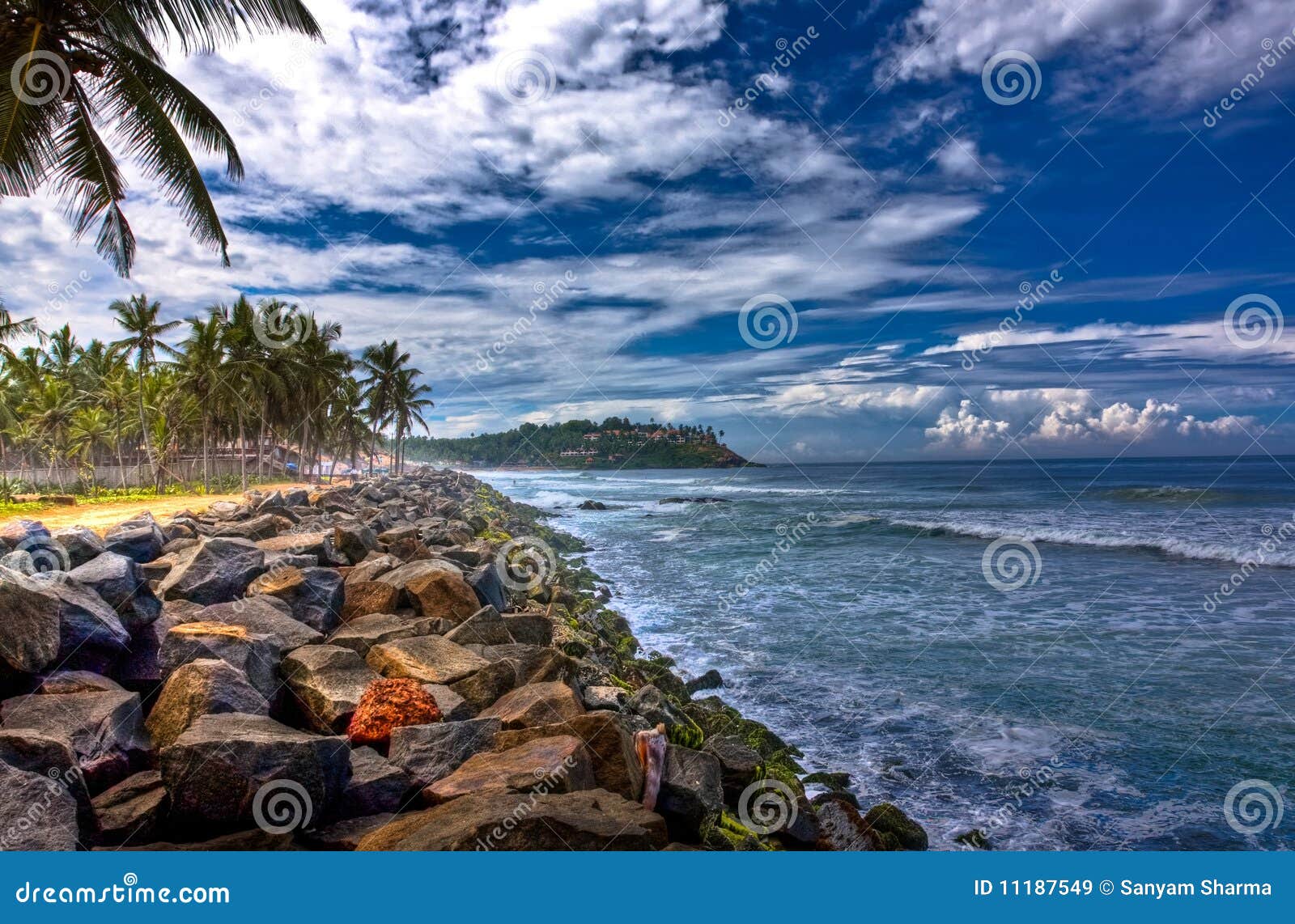 Rocky Beach [HDR] stock image. Image of scenery, coast - 11187549