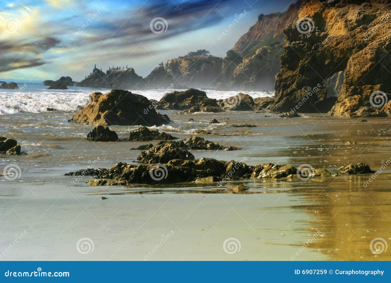 Rocky Beach landscape stock image. Image of dreamy, coastline - 6907259