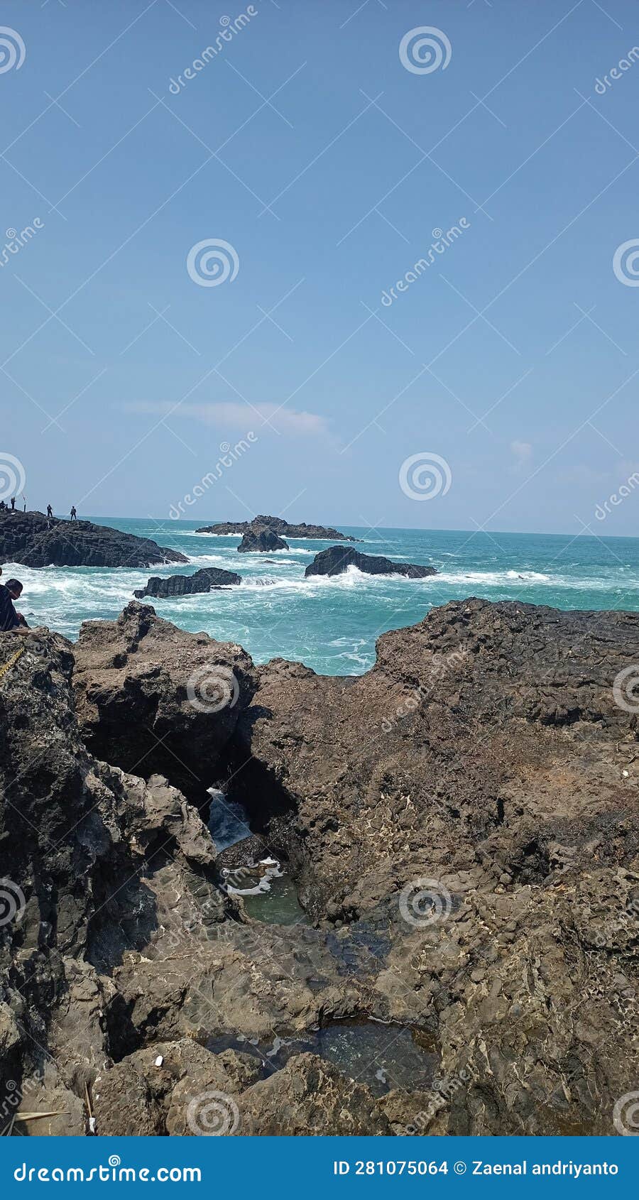 Rocky Beach in Menganti, Central Java Stock Photo - Image of beach ...