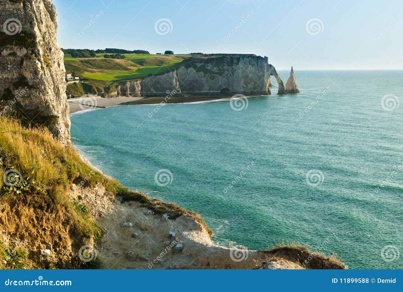 Rocky Beach in Normandy, France Stock Photo - Image of beach, hill ...