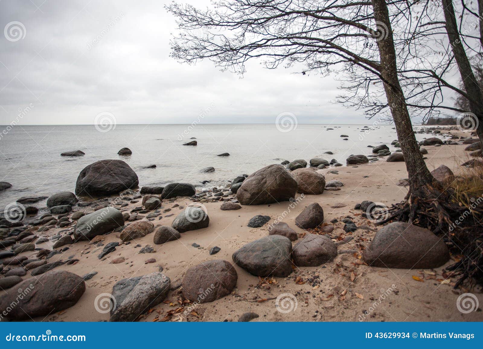 Rocky Beach with Sand and Pebbles Stock Photo - Image of rocky, baltic ...