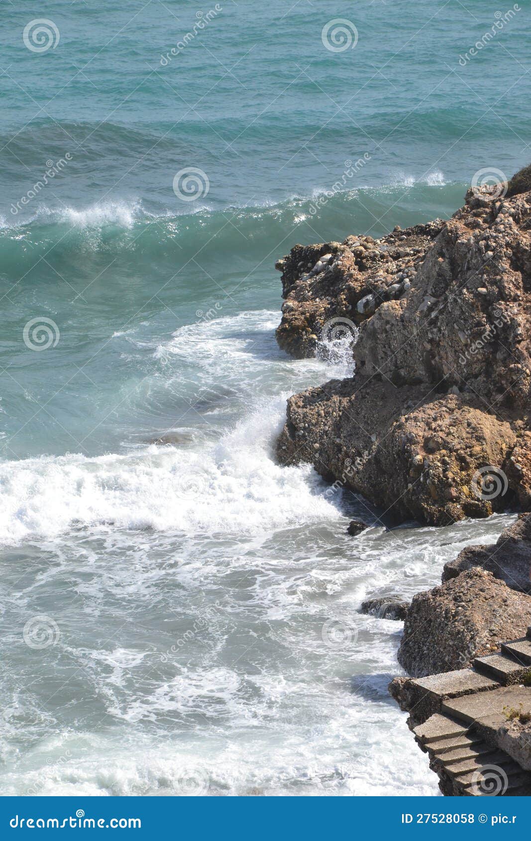 Rocky beach and waves stock photo. Image of blue, geologic - 27528058