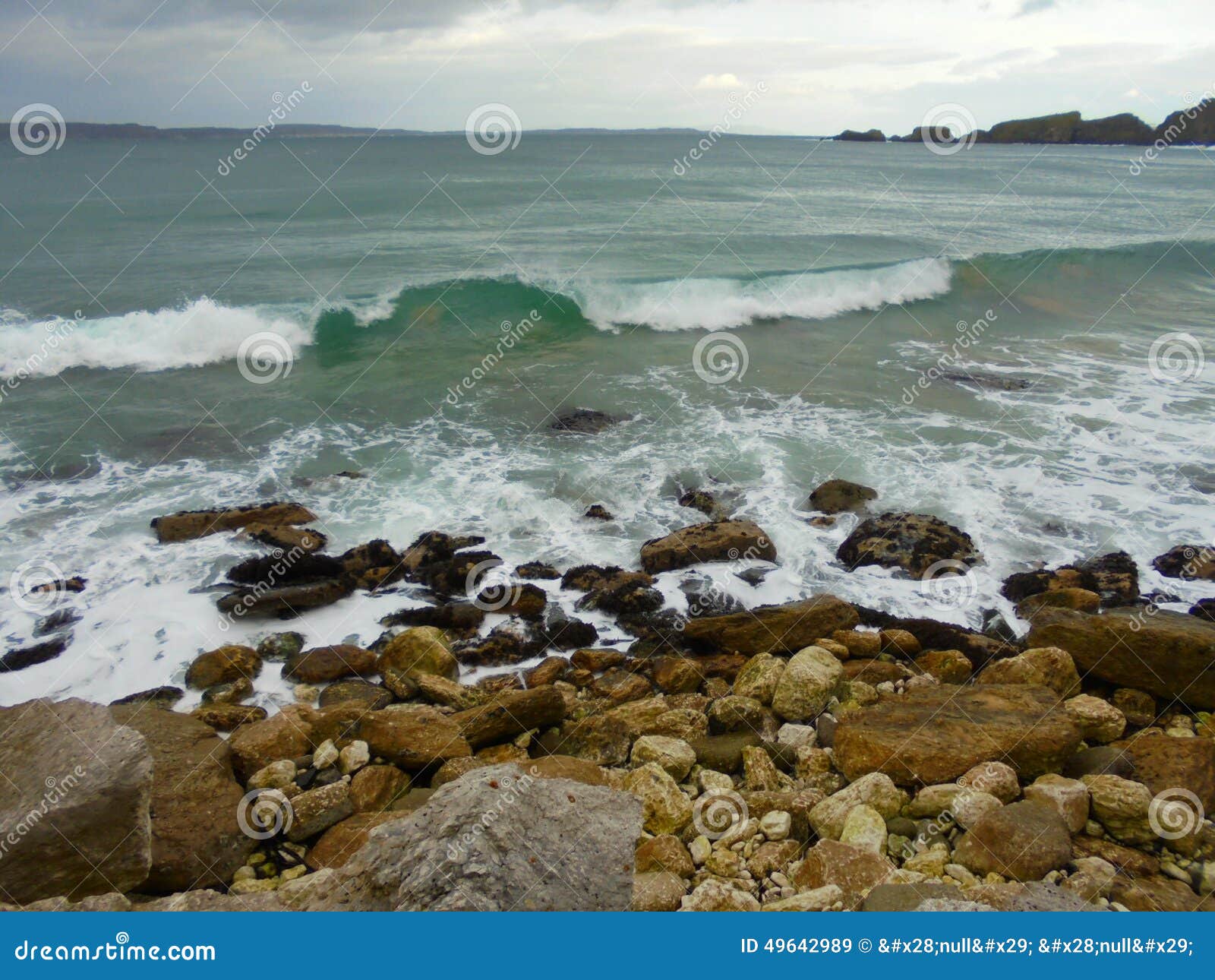 Rocky beach stock image. Image of waves, beach, rocky - 49642989