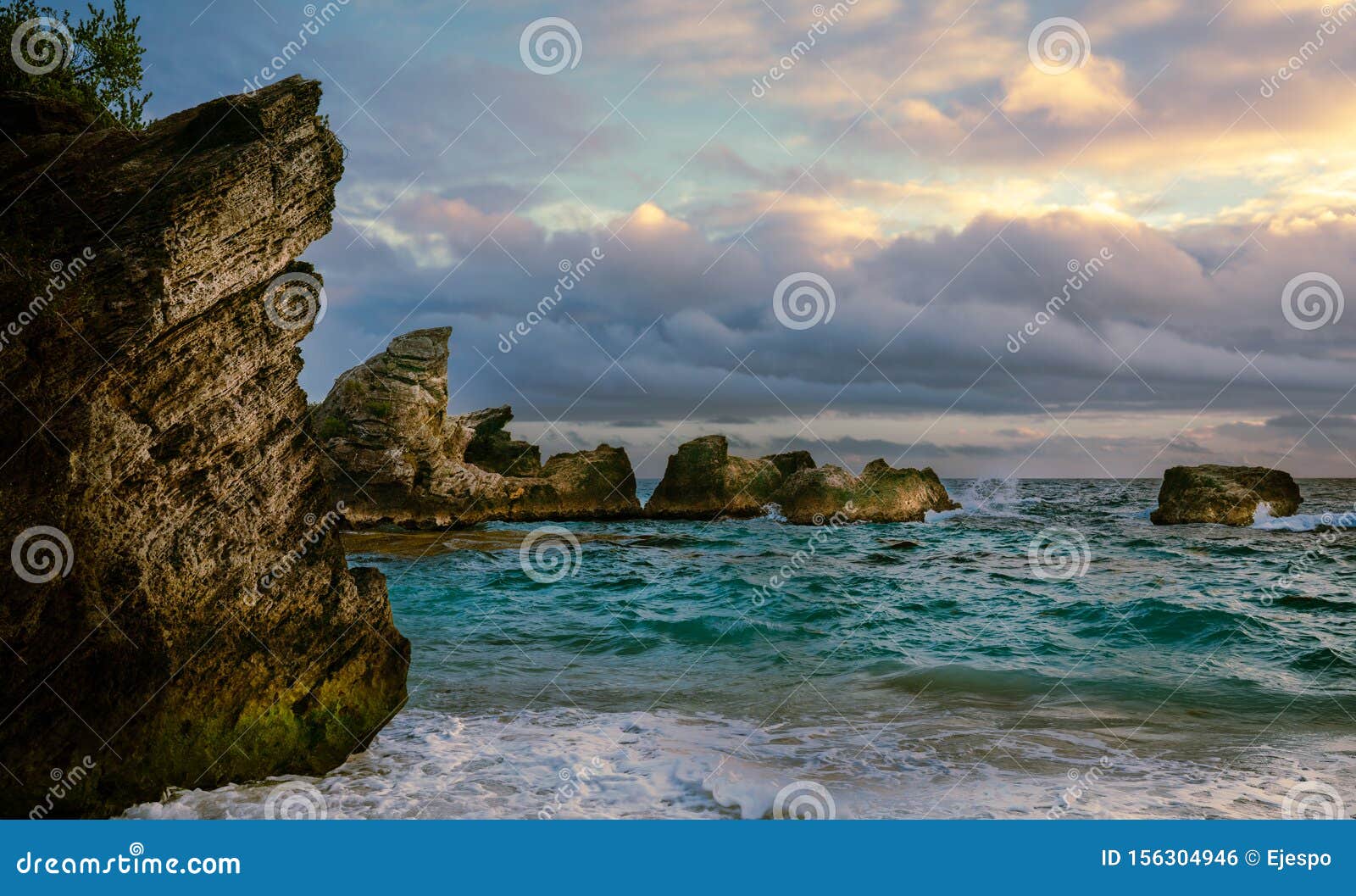 Rocky Bermuda stock photo. Image of weather, coast, vacation - 156304946