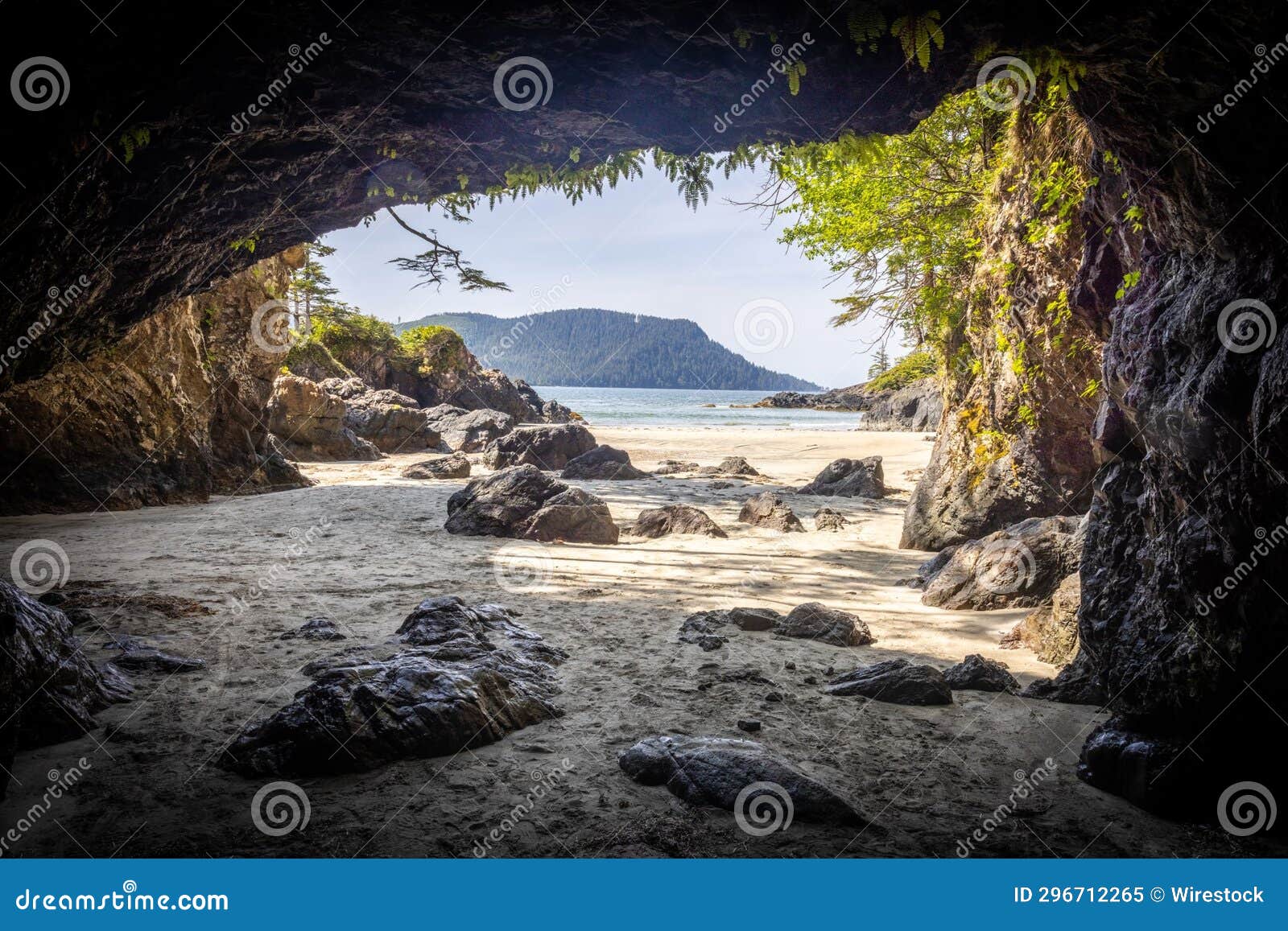 San Josef Bay Beach Cave stock image. Image of alone - 296712265