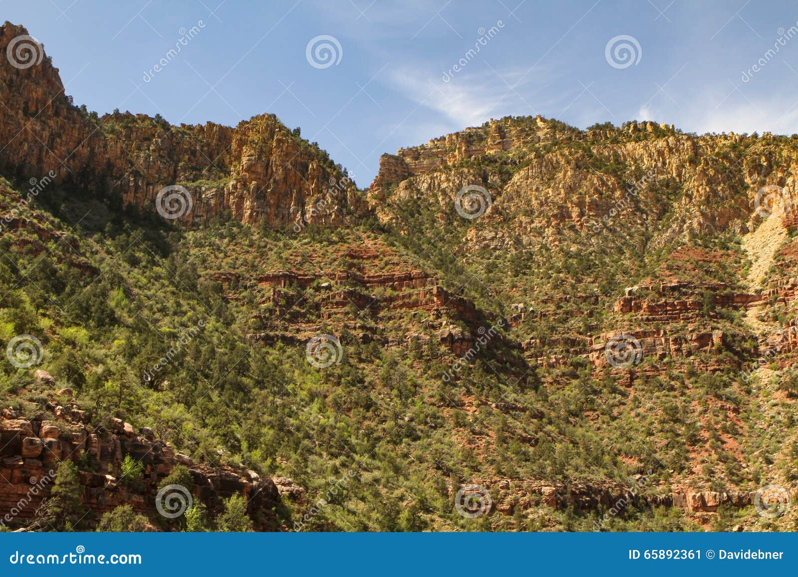 Rocky Cliff of the Grand Canyon Stock Image - Image of daytime, layers ...