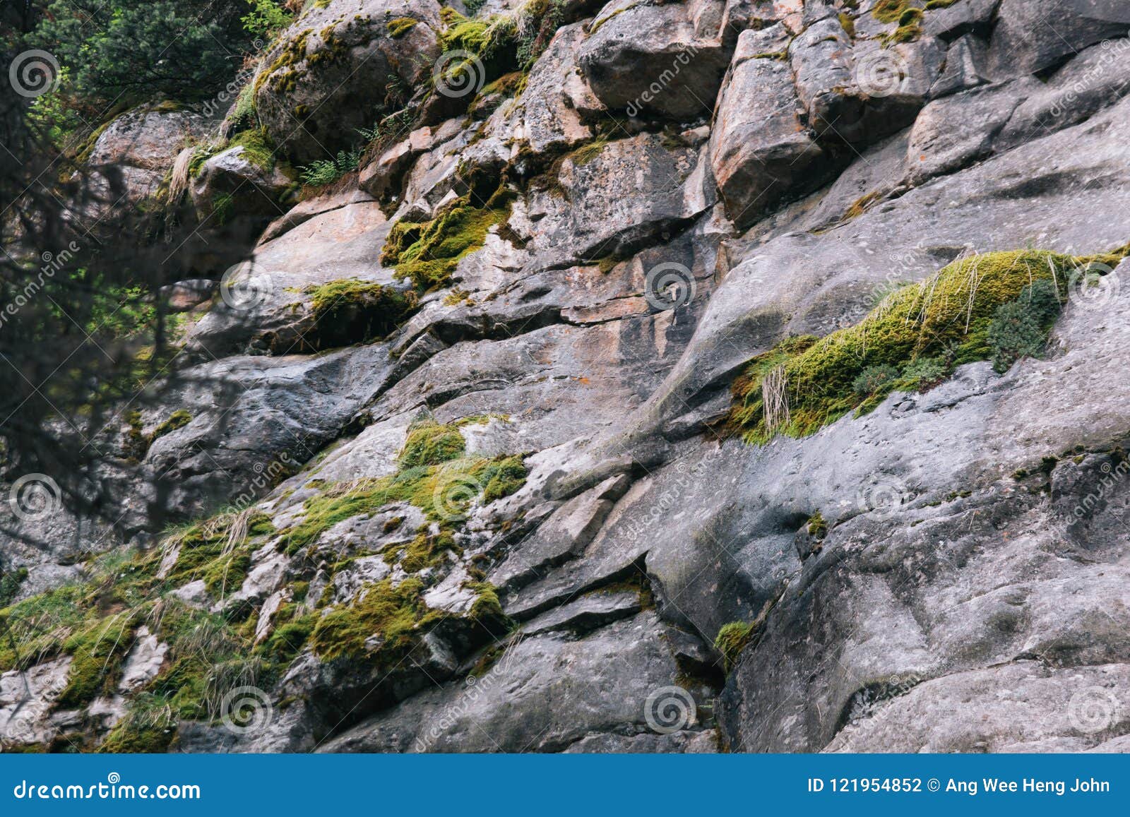 A Rocky Cliff With A Layered Structure Of Sedimentary Rocks Stock ...