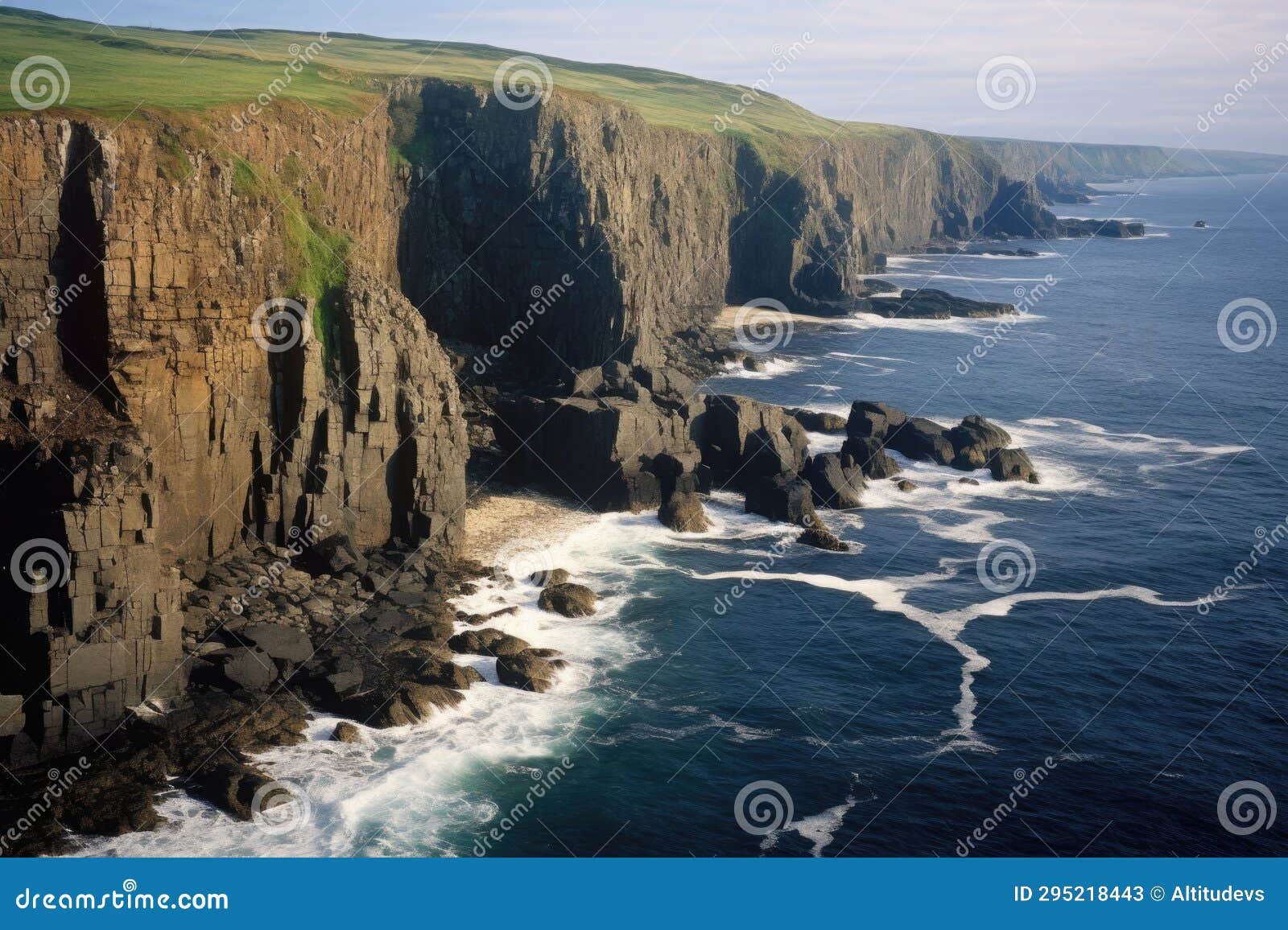 Rocky Cliffs Bordering the Ocean Stock Image - Image of cliffs, nature ...