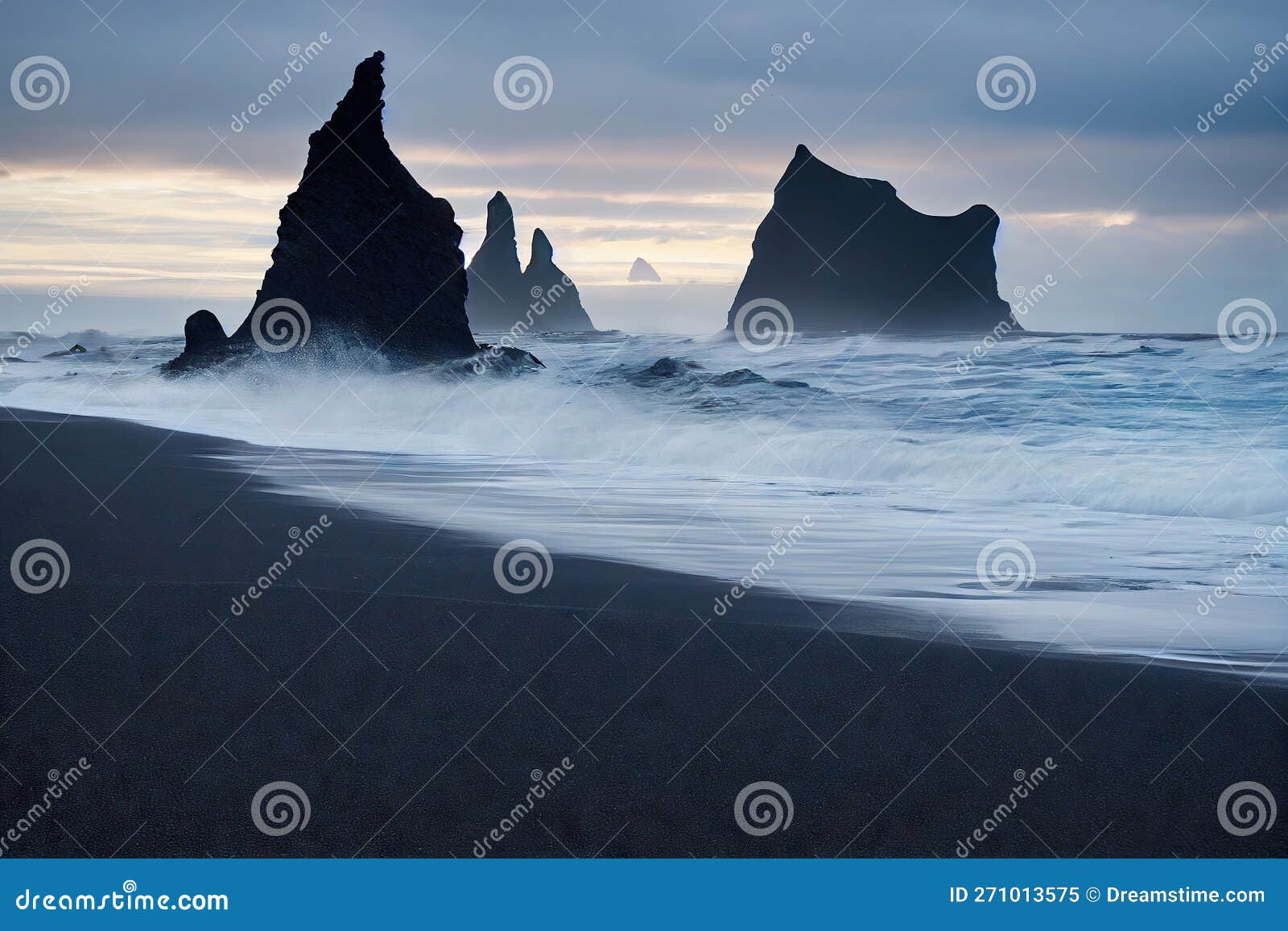 Rocky Cliffs and Boulders on Dark Coast of Iceland Beach Stock Image ...