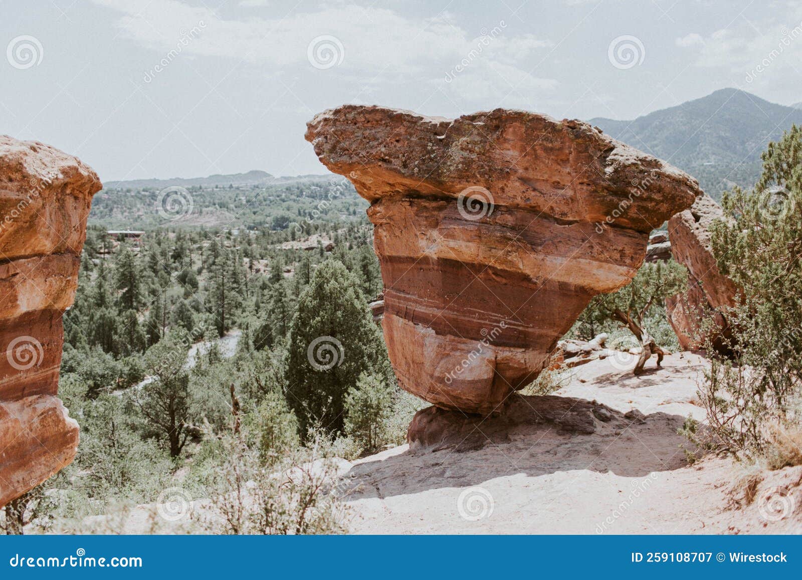 Cliffs Over a Background of a Forest Stock Image - Image of surface ...