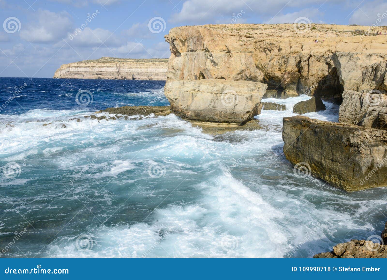 The Rocky Coast Near Missing Azure Window in Gozo Island, Malta. Stock ... The Rocky Coast Near Missing Azure Window in Gozo Island, Malta. Stock ...