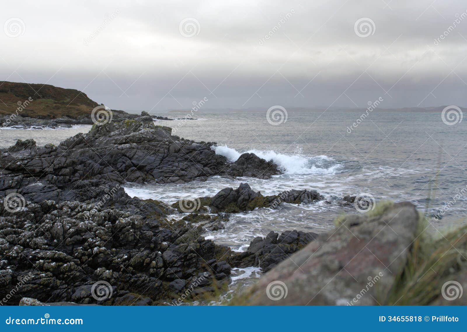 Rocky coast in Scotland stock photo. Image of gaelic - 34655818