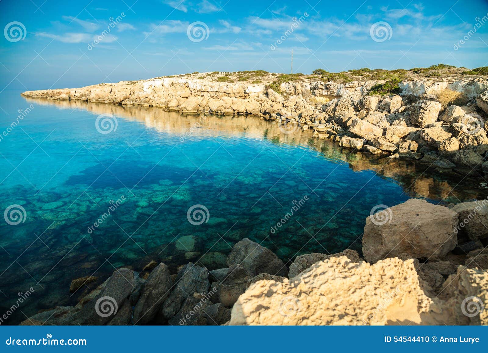 Rocky coastline, Cyprus stock photo. Image of coastline - 54544410