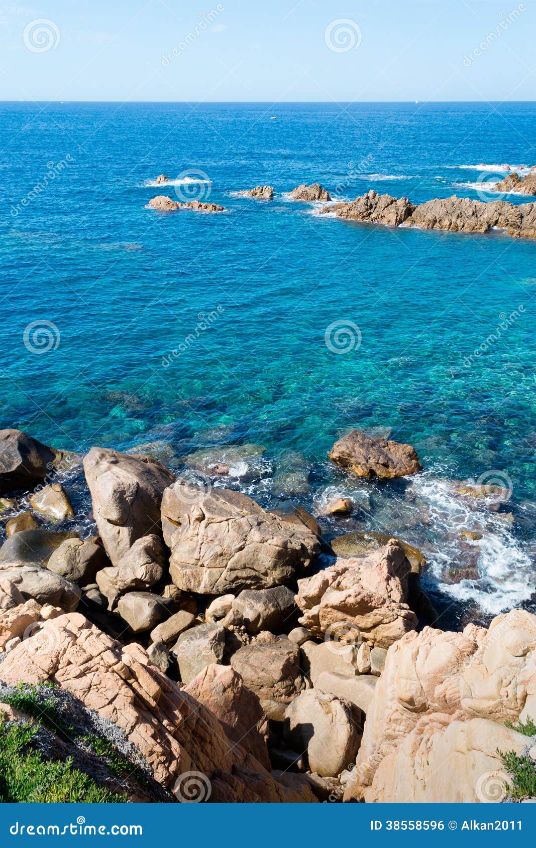 Rocky coastline stock photo. Image of mediterranean, idyllic - 38558596