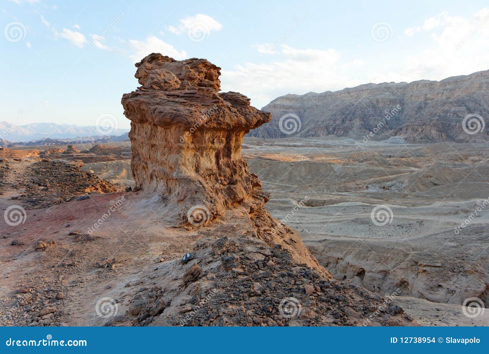 Rocky Desert Landscape at Sunset Stock Photo - Image of national ...