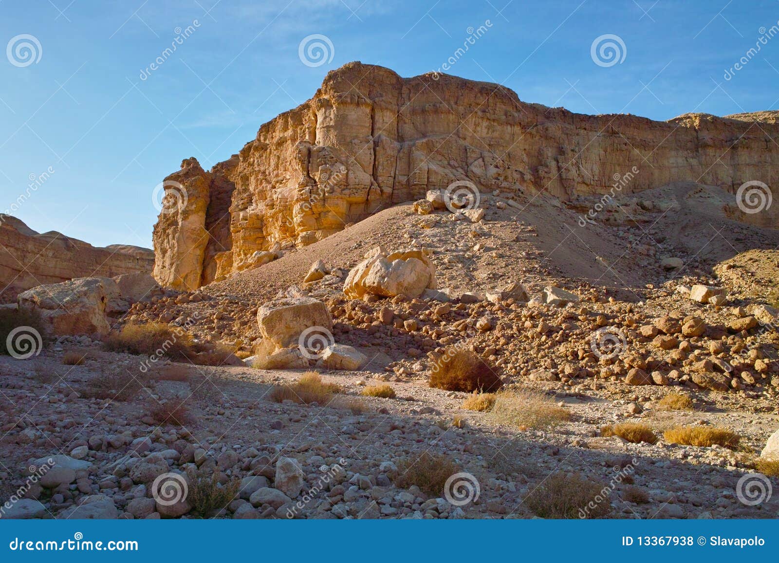 Rocky Desert Landscape at Sunset Stock Photo - Image of dark, israel ...