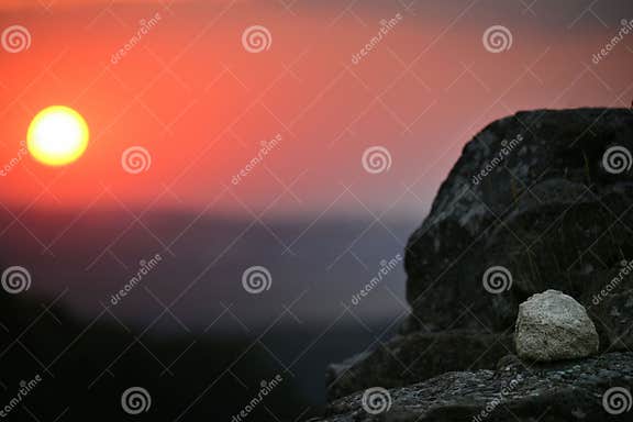 Rocky Edge Facing the Sunset Stock Photo - Image of mountain ...