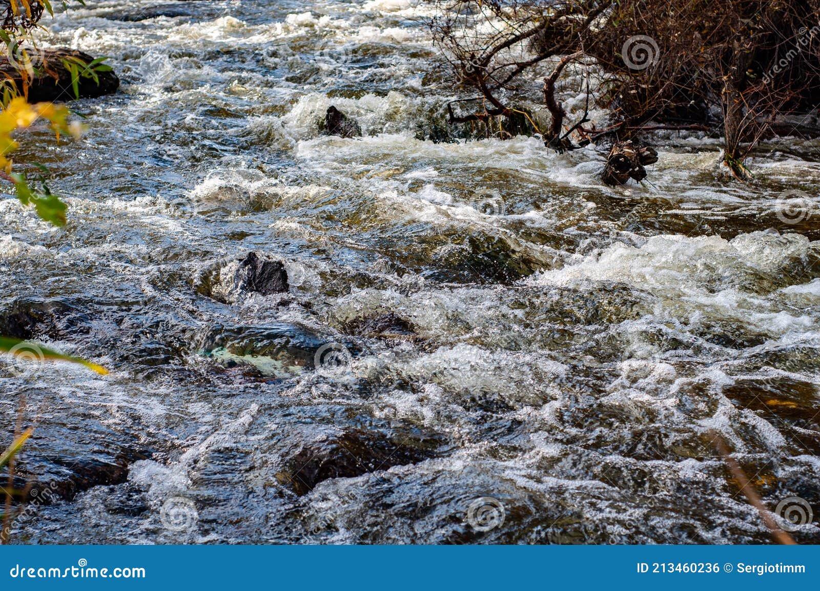 Rocky Fast River. Running Water, Flowing with Rapids Stock Photo ...