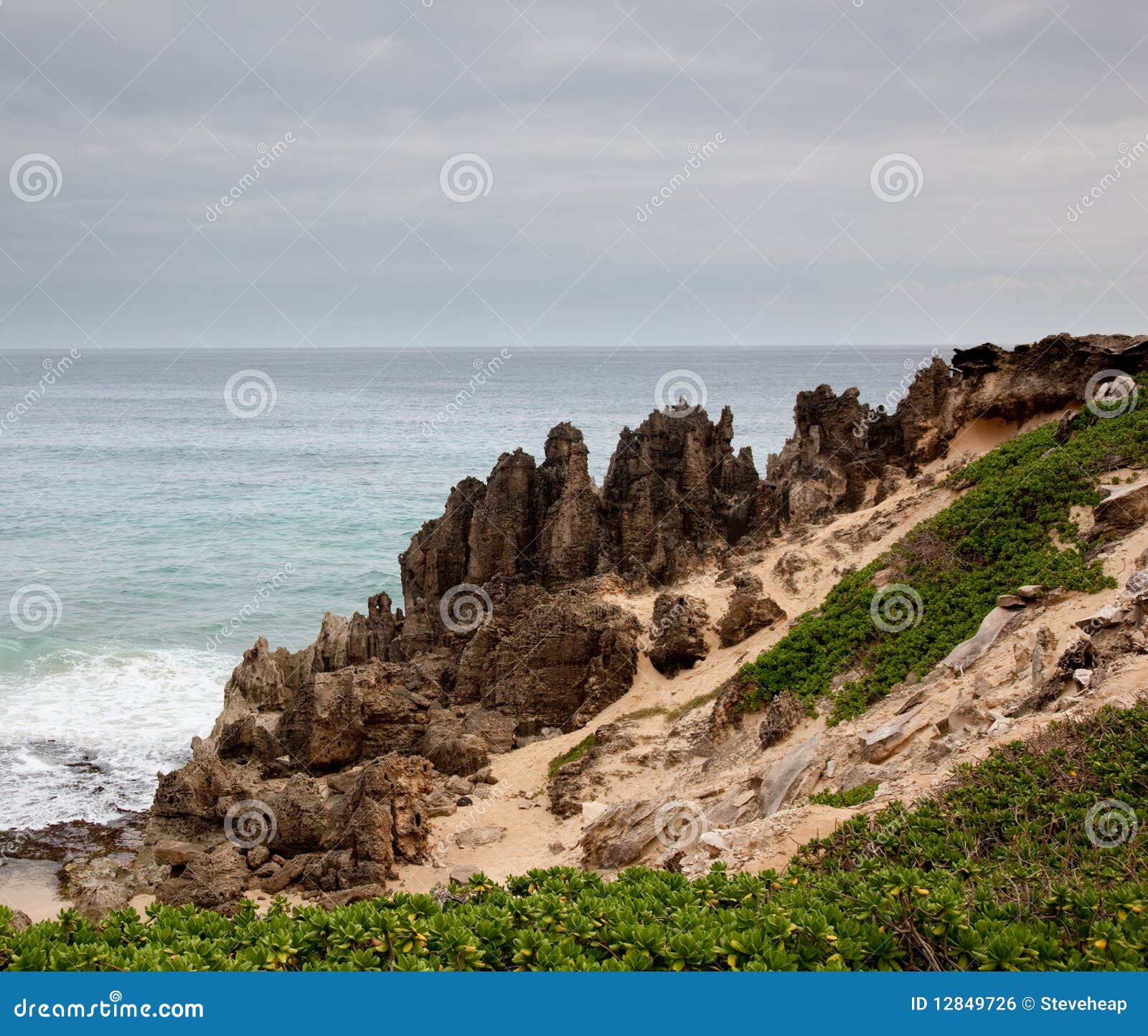 Rocky Formations by Sea on Kauai Stock Photo - Image of kauai, coast ...