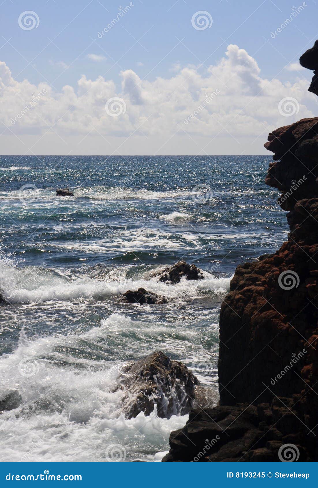Rocky Headland and Raging Ocean Stock Image - Image of beach, pacific ...