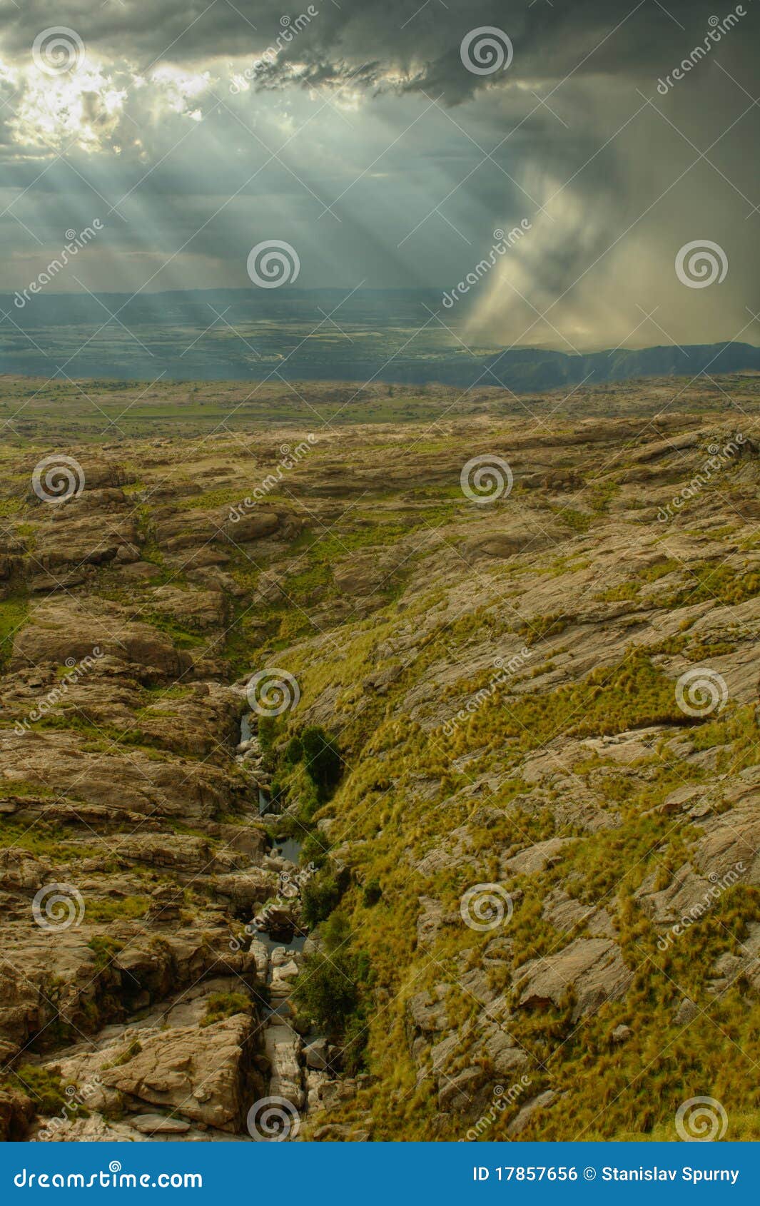Rocky Hill with Heavy Storm and Creek Stock Photo - Image of nature ...
