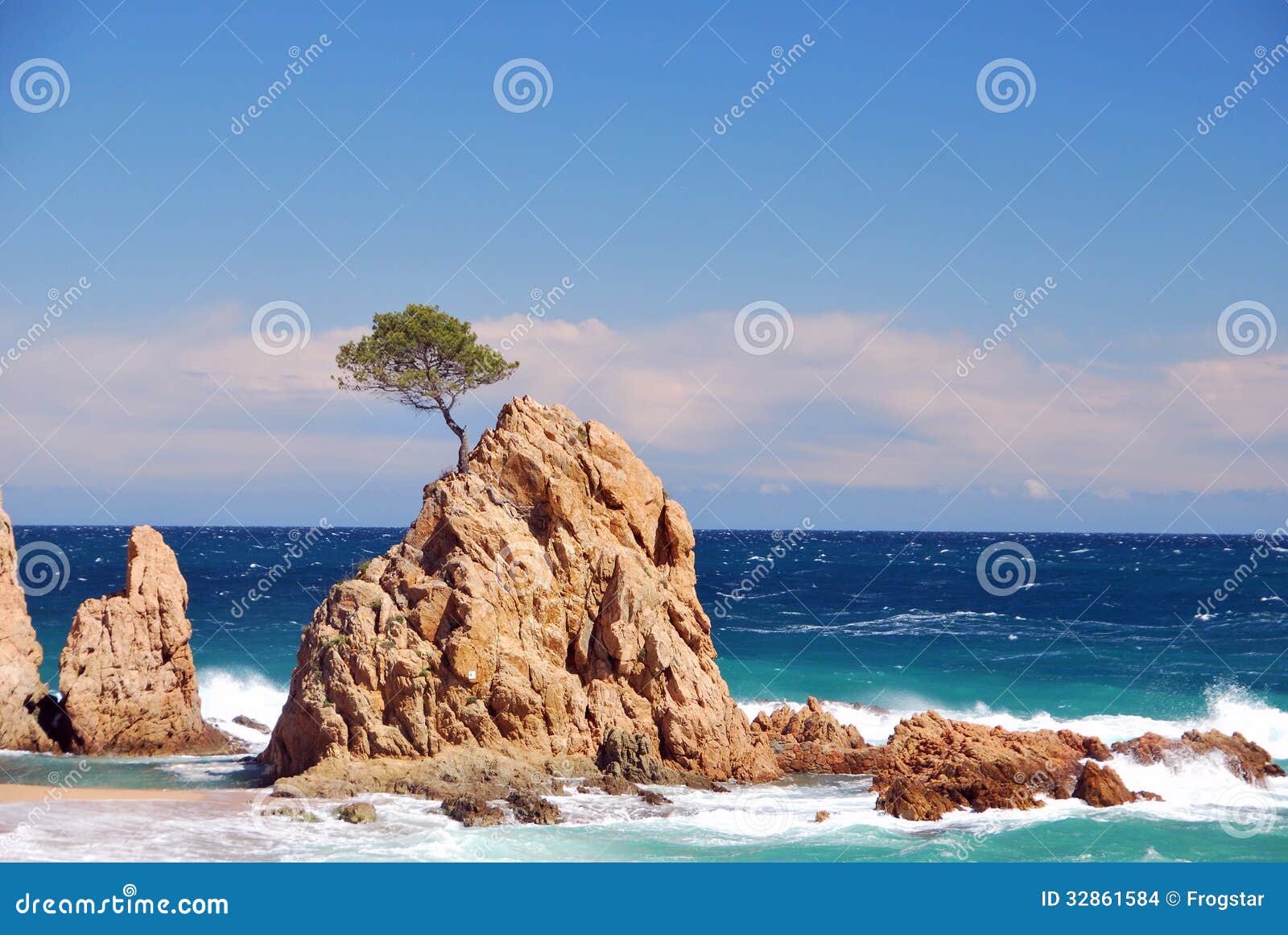 Rocky islet stock photo. Image of cloud, shore, boulder - 32861584