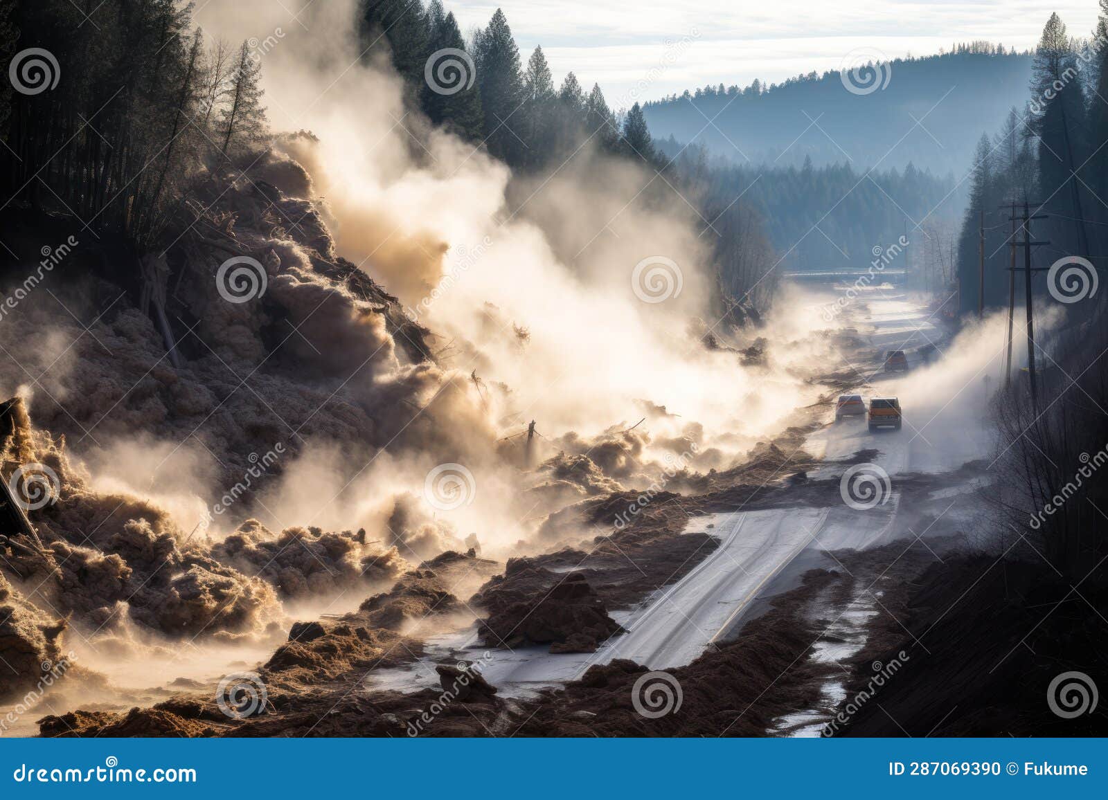 Rocky Mountain Collapse, Quarry Explosion Generative Ai Stock ...