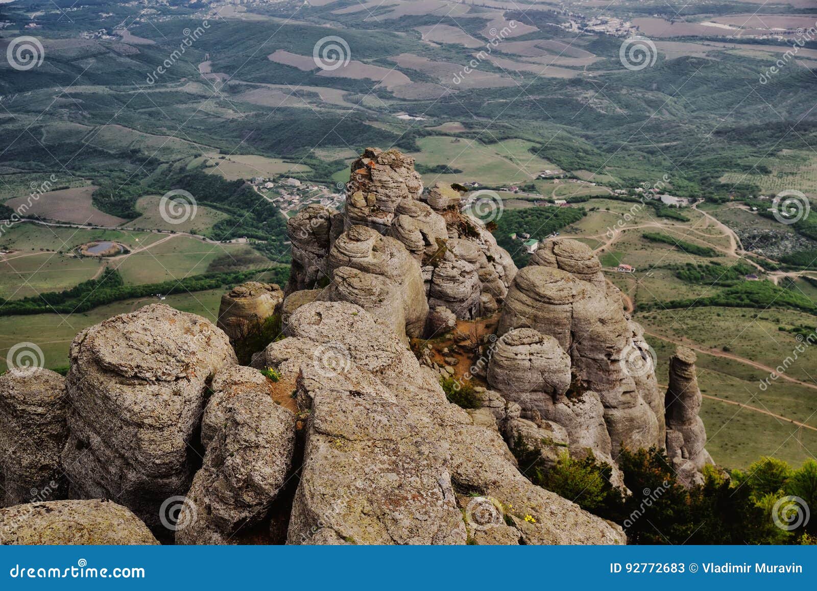 Rocky Mountain Peak, Top View of the Valley Stock Image - Image of ...