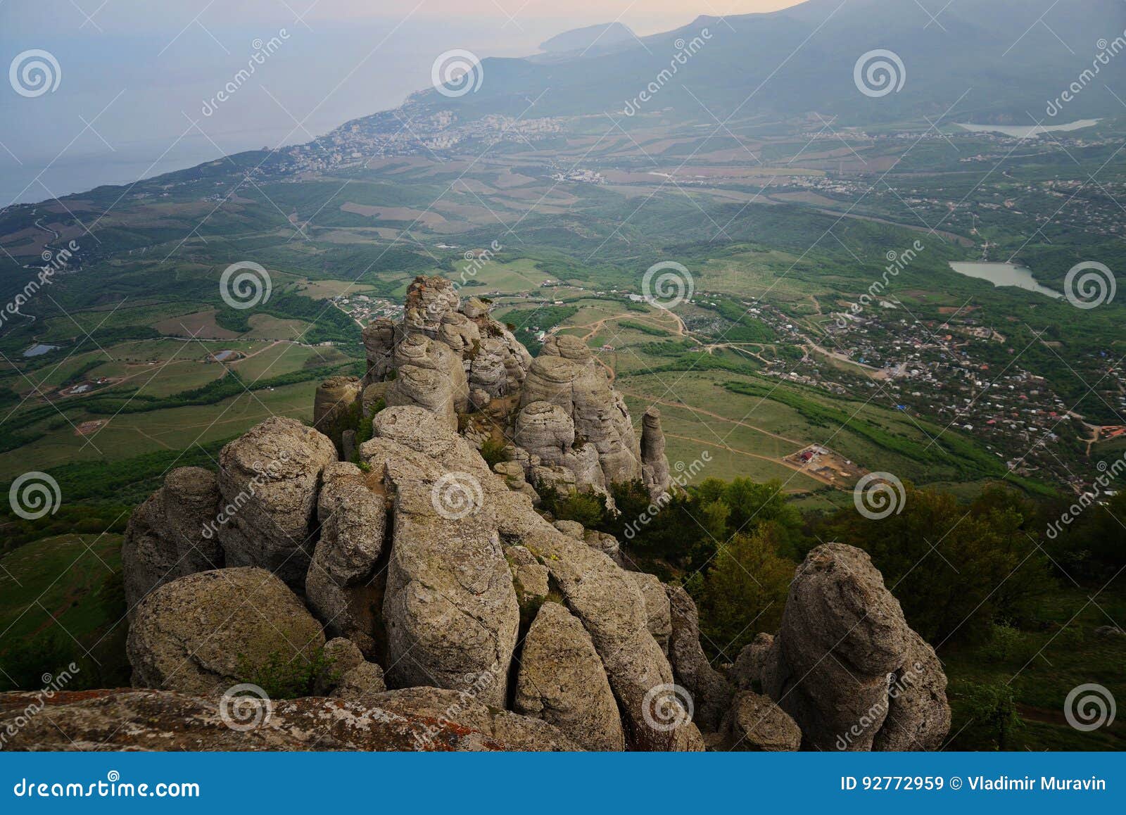 Rocky Mountain Peak, Top View of the Valley Stock Image - Image of blue ...