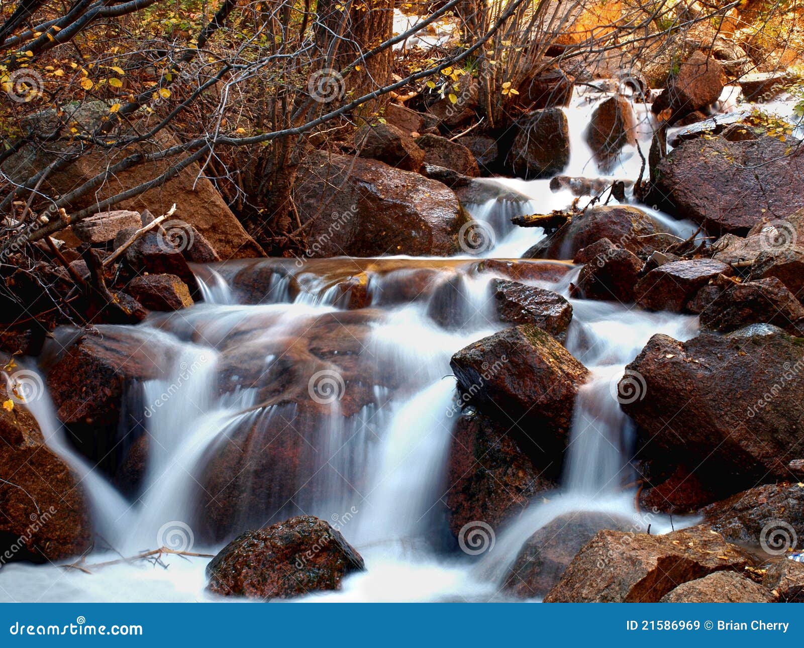 Rocky Mountain Stream stock image. Image of turning, waterfall - 21586969