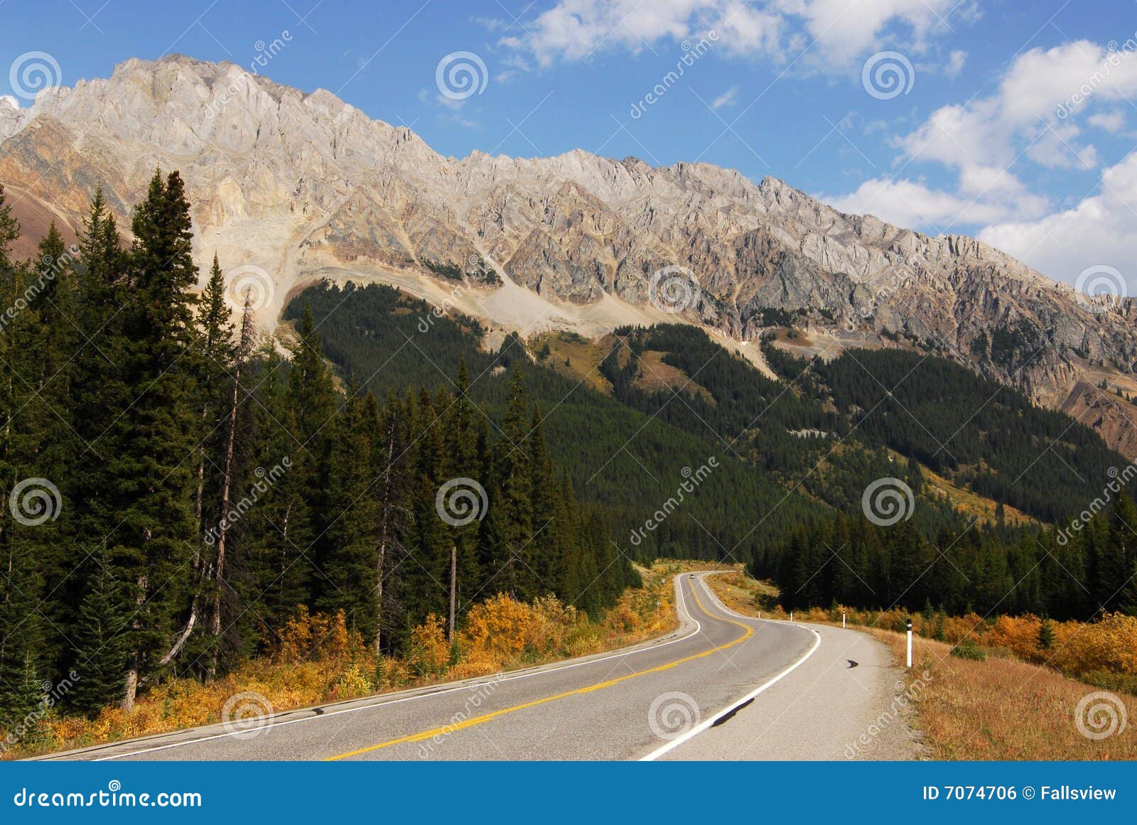 Rocky Mountains and Highway Stock Photo - Image of blue, lane: 7074706