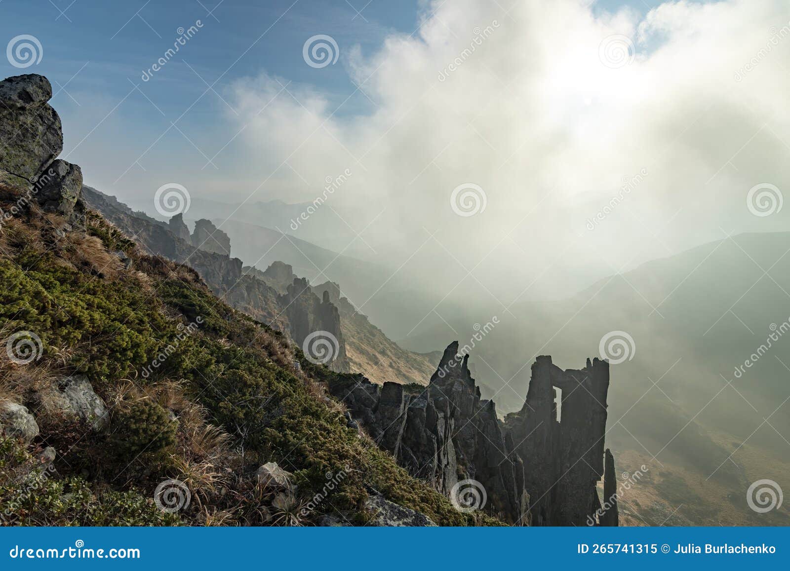 Rocky mountains landscape stock image. Image of beams - 265741315
