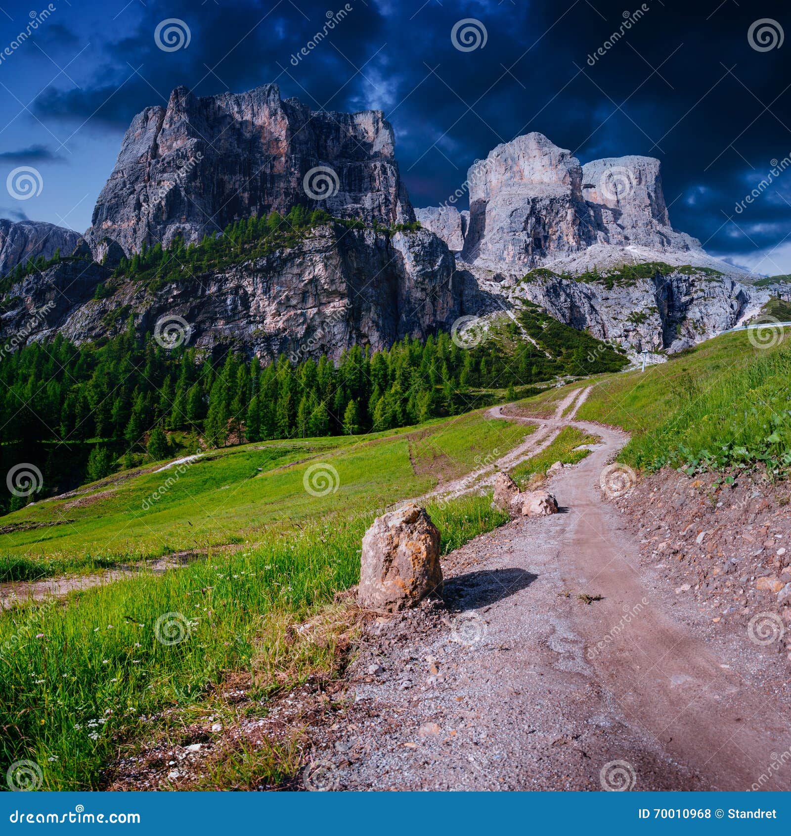 Rocky Mountains at Sunset.Dolomite Alps, Italy Stock Photo - Image of ...