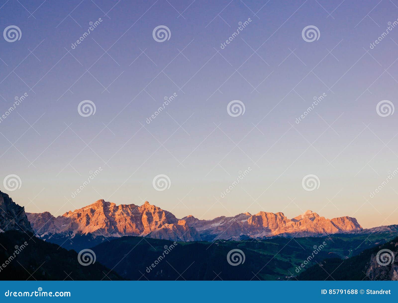 Rocky Mountains at Sunset. Dolomite Alps Italy Stock Photo - Image of ...