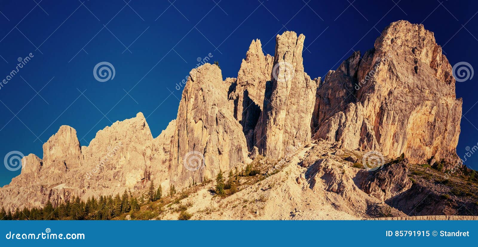 Rocky Mountains at Sunset. Dolomite Alps, Italy Stock Image - Image of ...