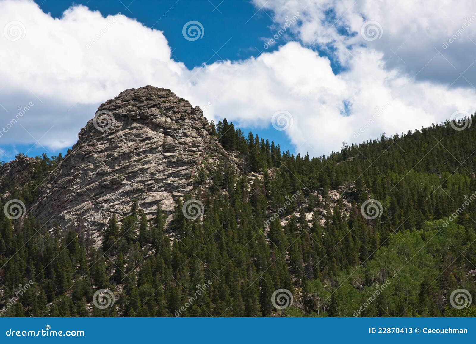 Rocky Outcrop on Hillside stock image. Image of hill - 22870413