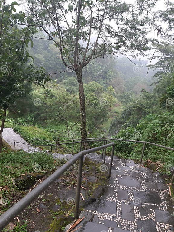 Rocky Path on a Mountain Cliff during a Drizzle Stock Photo - Image of ...