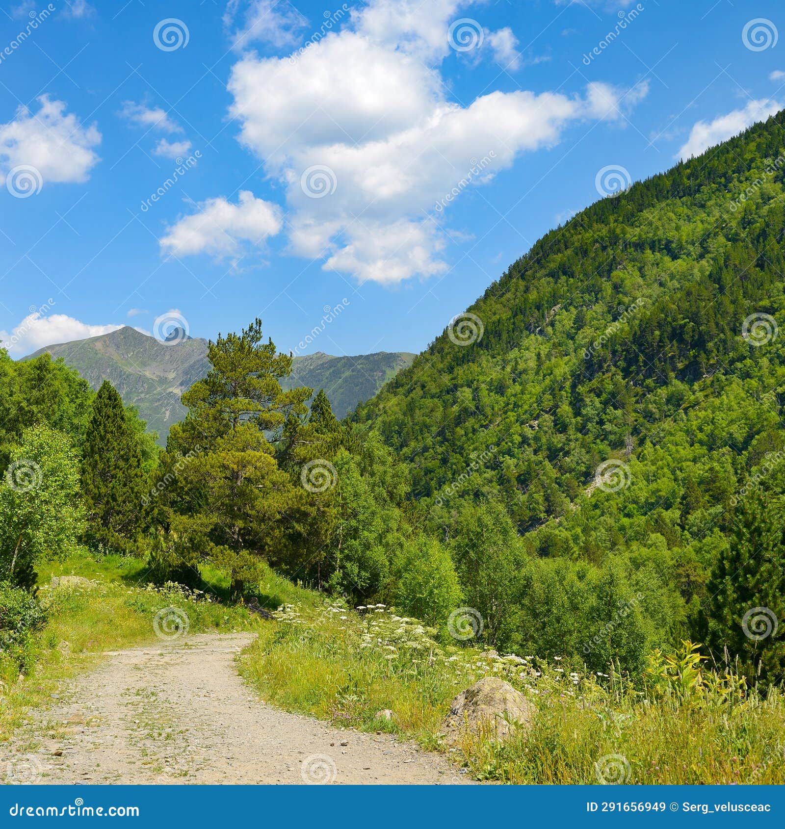 Rocky Path With High Snowy Mountains In The Background On The Trekking ...