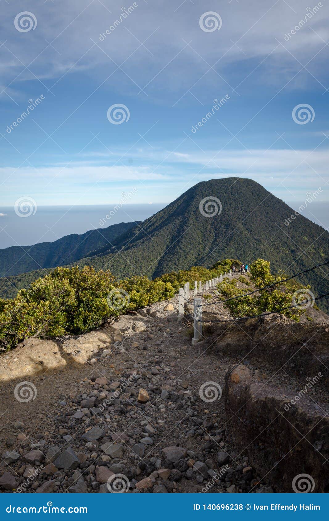 Rocky Pathway from the Summit of Gede Pangrango Mountain Stock Photo ...