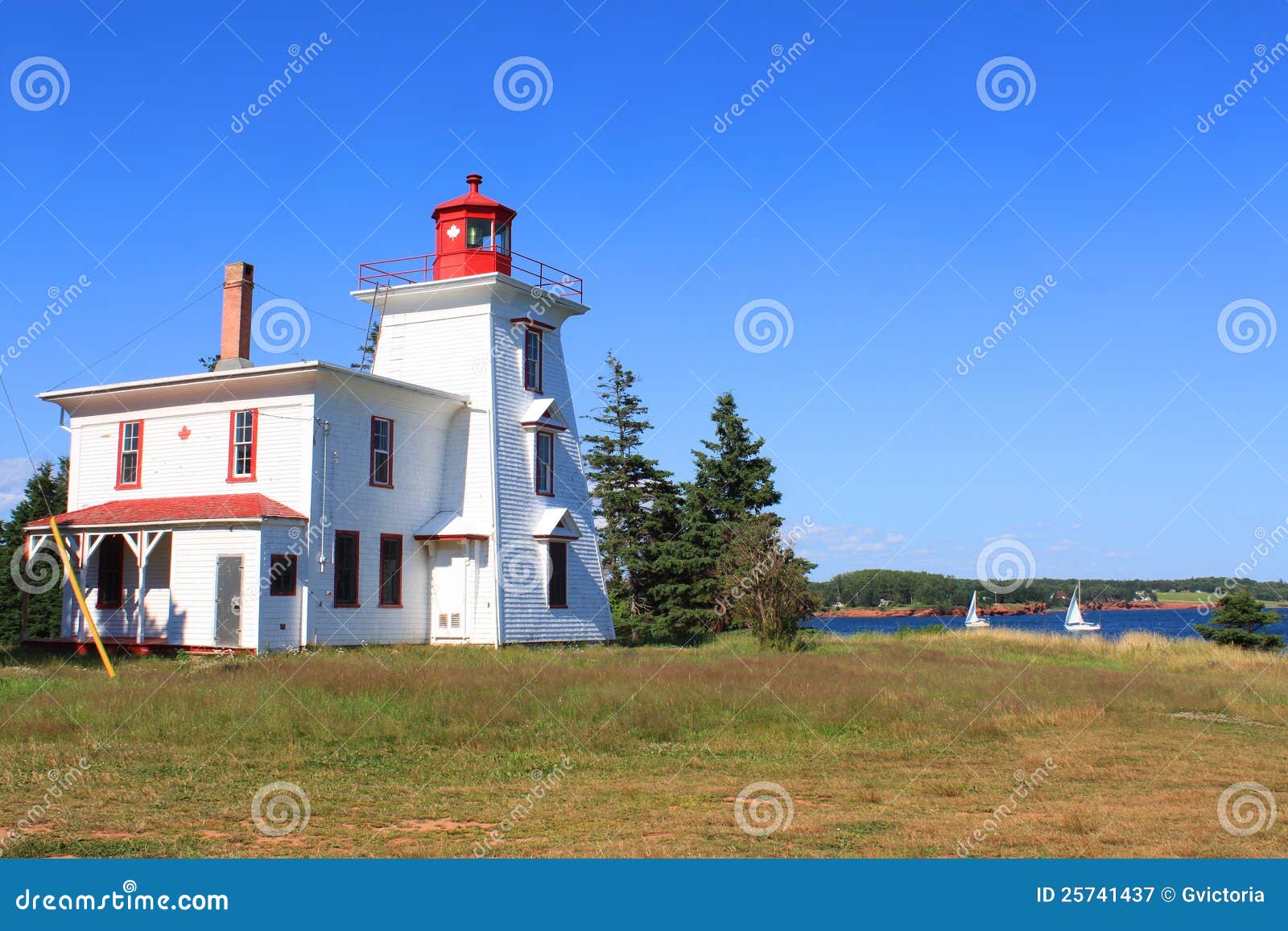 Rocky Point Lighthouse P.E.I Stock Image - Image of architecture ...